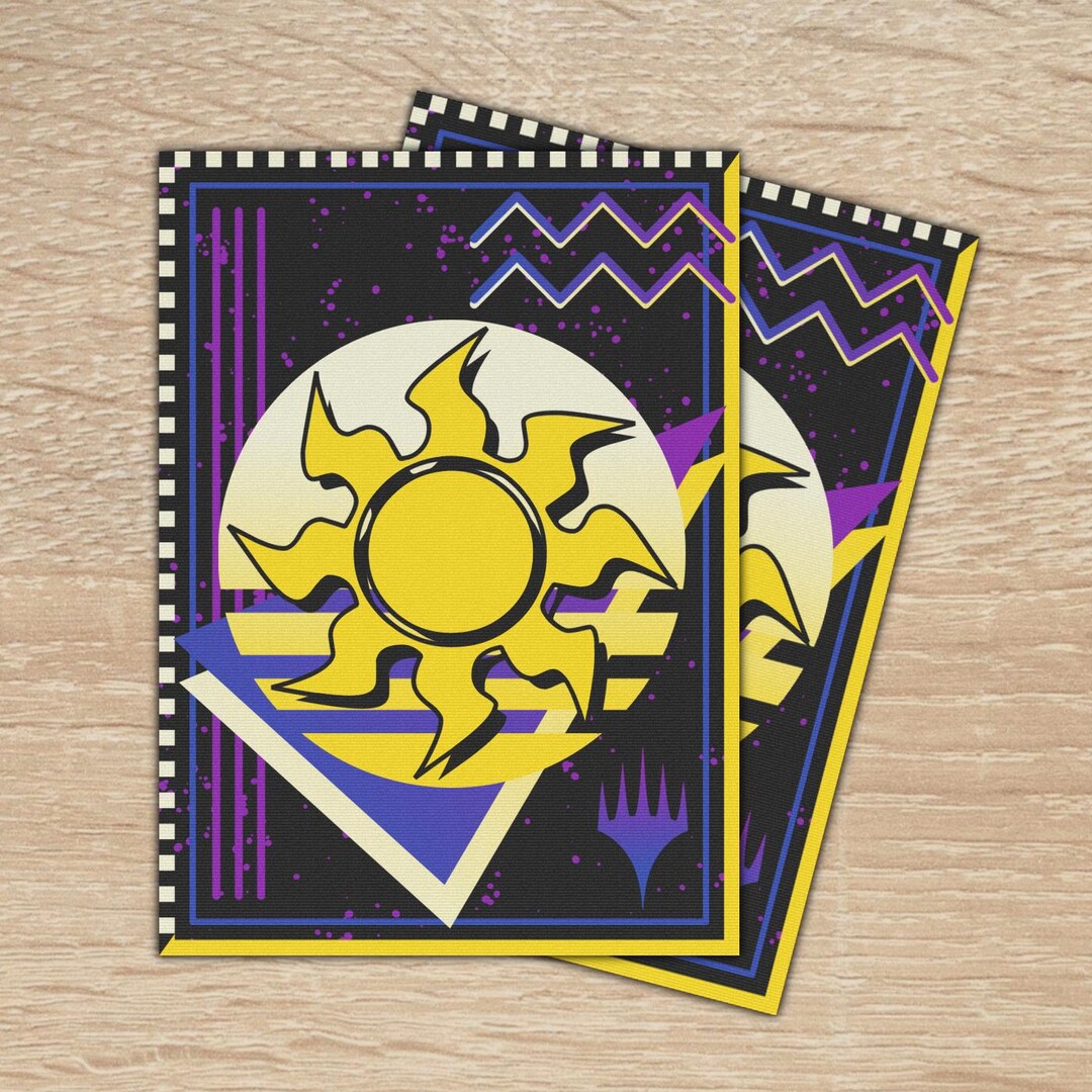 MTG Retro 80's White Mana Custom TCG Sleeve Art / High Quality Magic ...