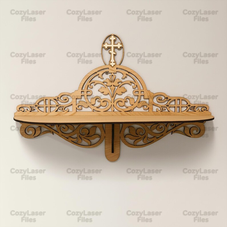 Laser Cut Wood Wall Altar Shelf SVG Bundle Glowforge Wood Religion ...