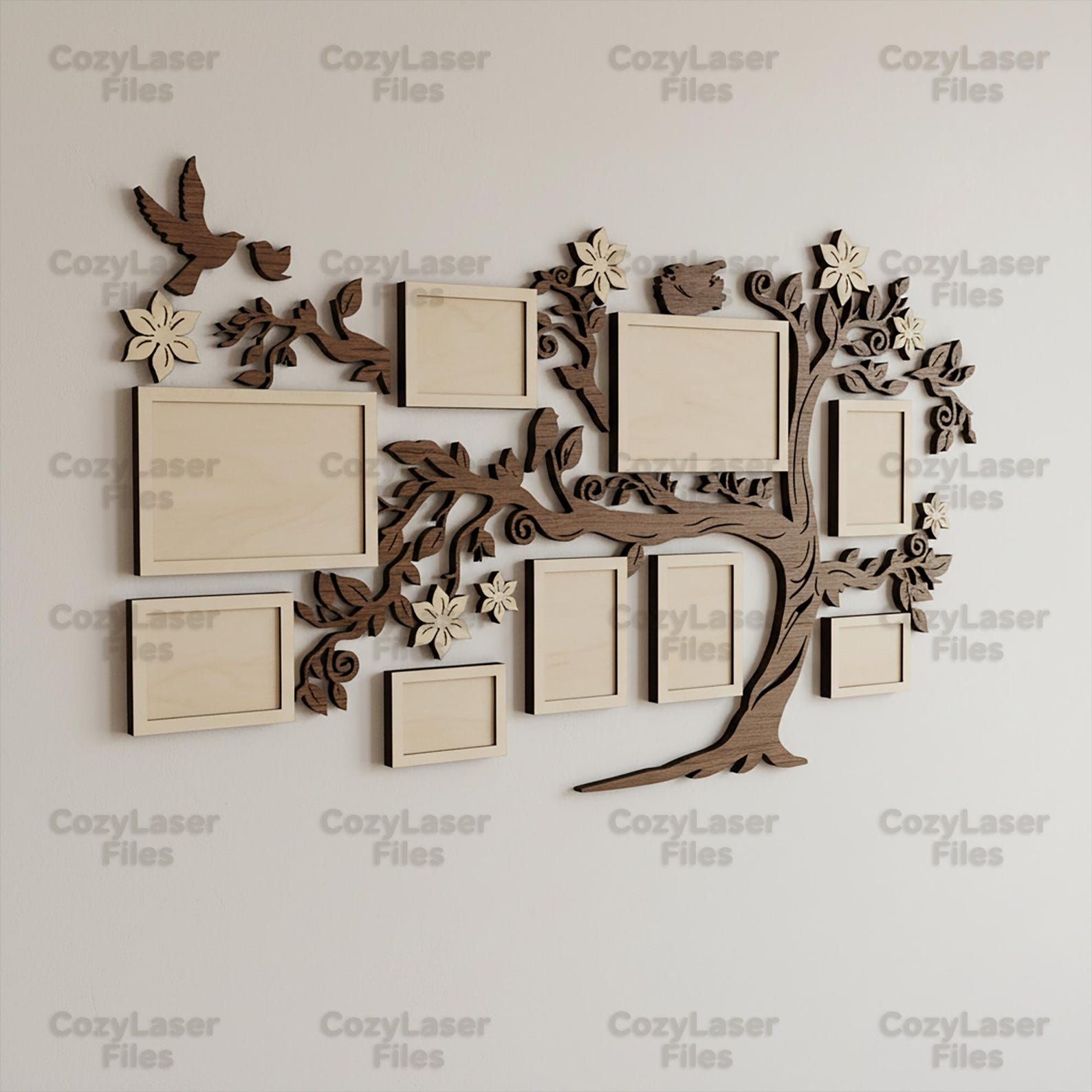 Laser Cut Family Tree Photo Frames SVG Glowforge Photoframe Files ...
