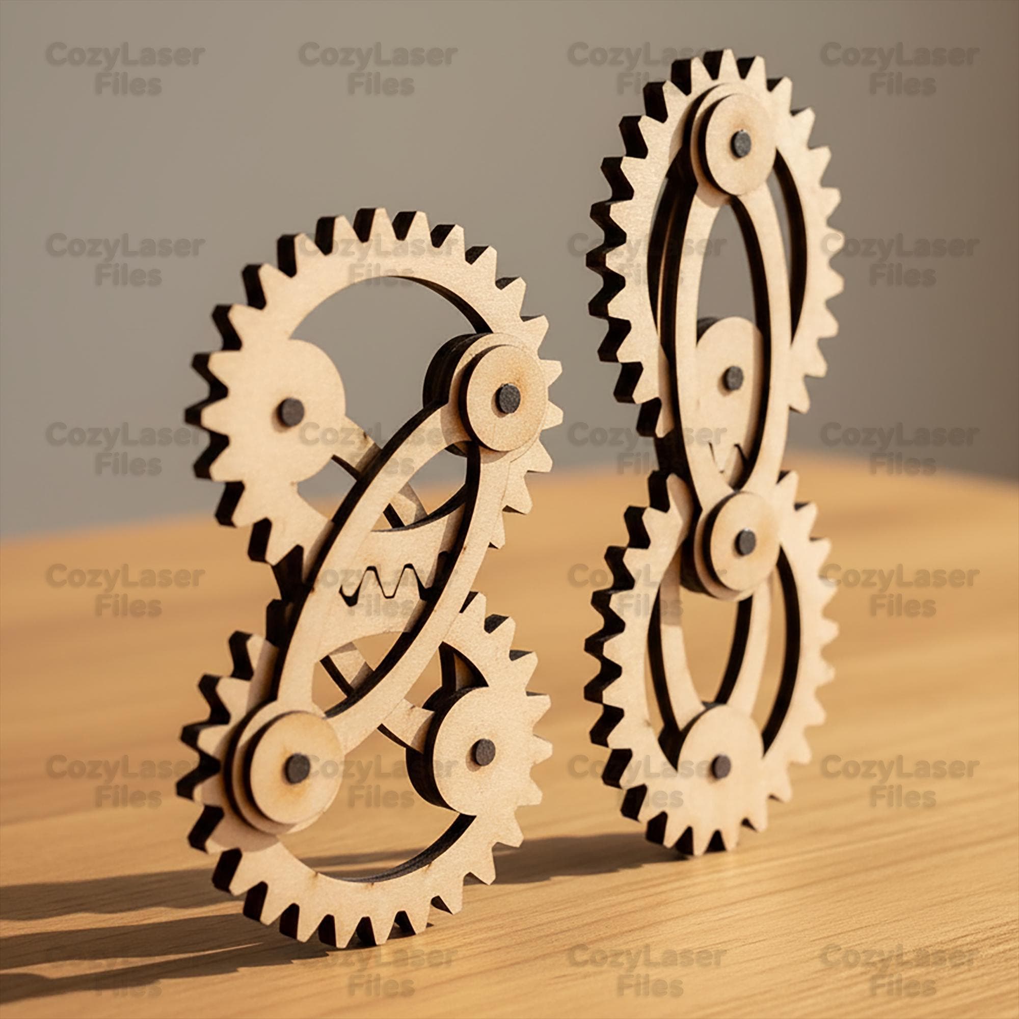 Laser Cut Crosslink Ellipse Gears Puzzle SVG Glowforge Mechanical Toy Iris Gearbug Svg Files ...