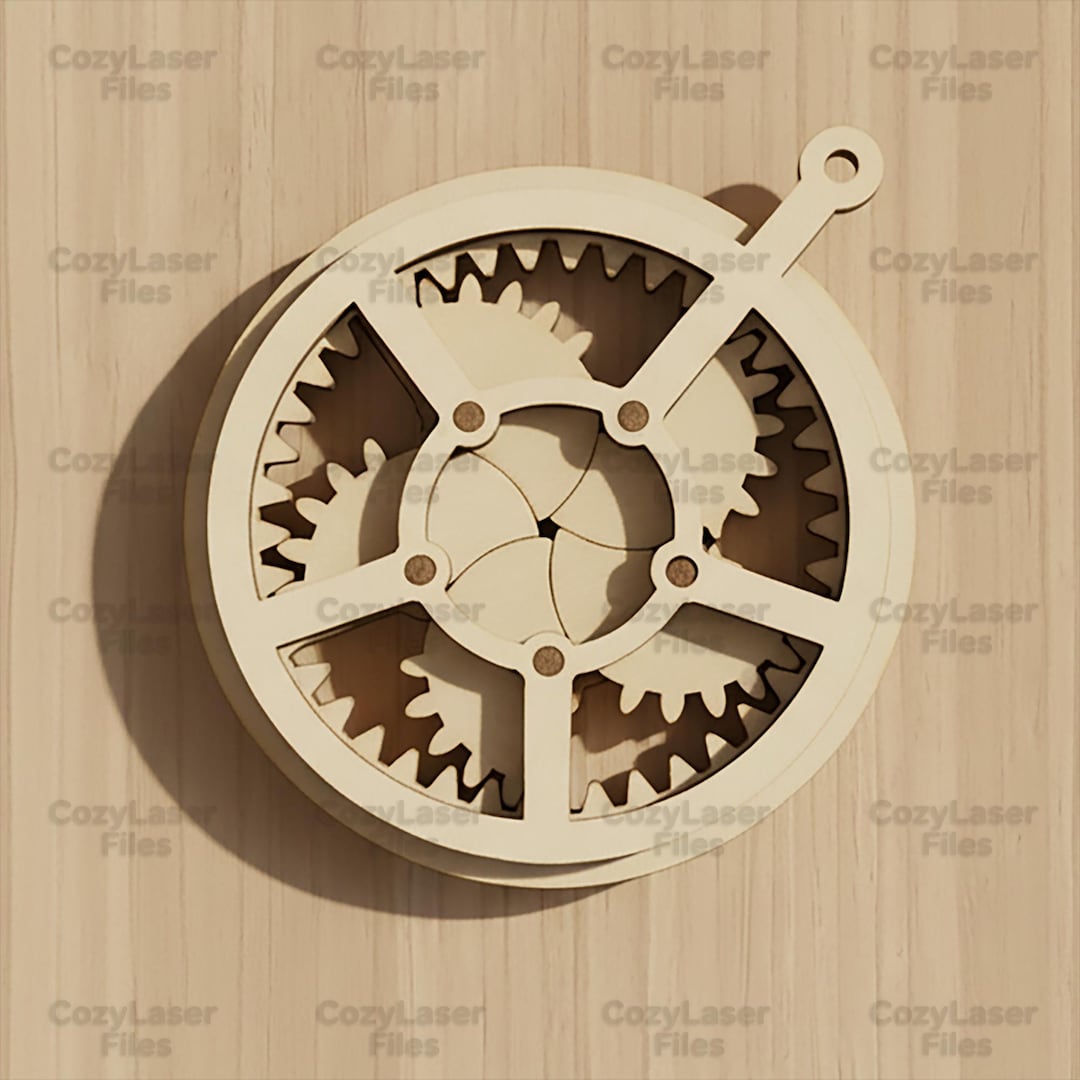 Laser Cut Mechanical Toy With Gears Puzzle SVG Glowforge Wood Iris ...