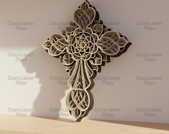 Laser Cut Wood Cross Jesus 2d Cross SVG Bundle Glowforge Wood Statue ...