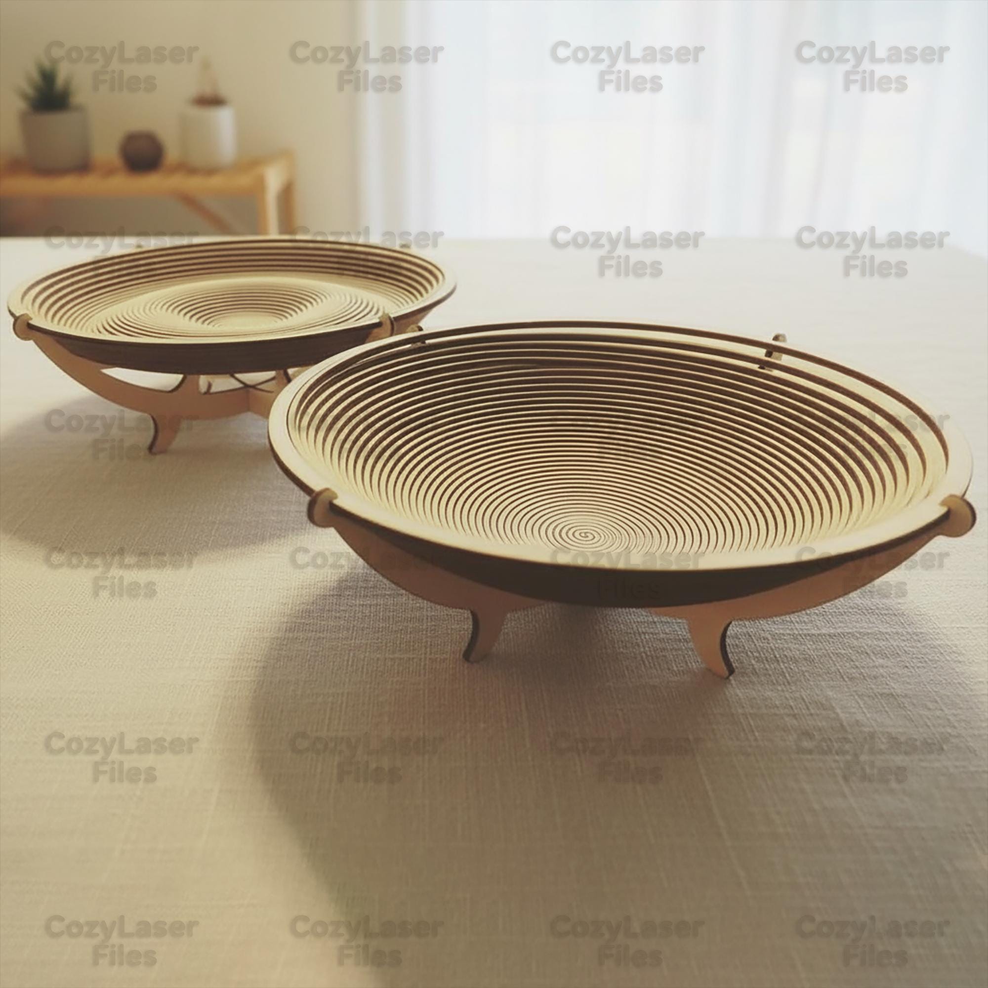 Laser Cut Files Shape Conforming Spiral Bowls 3d Puzzle SVG Bundle ...