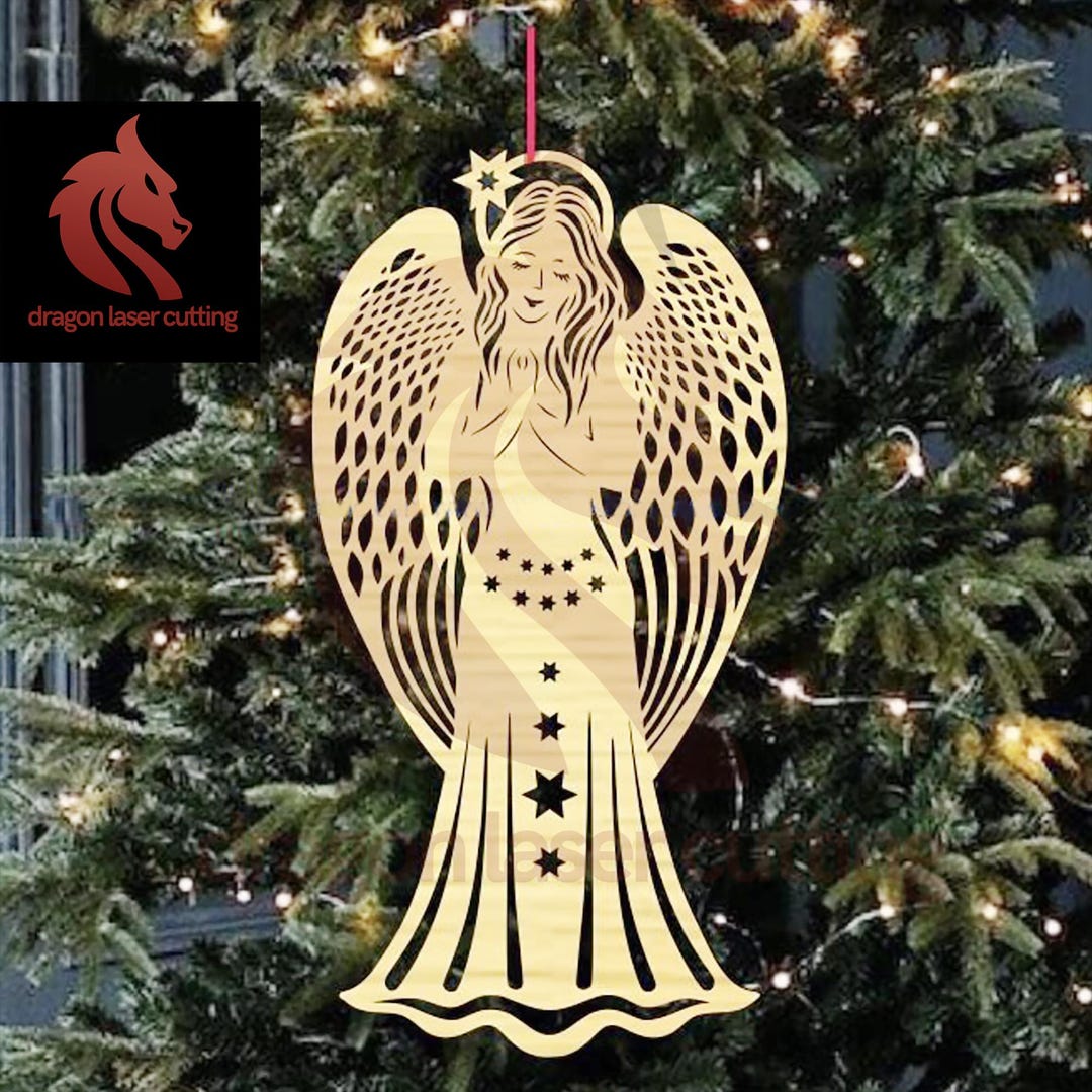 Laser Cut Christmas Angel Tree Decorative 2D Puzzle SVG Bundle ...