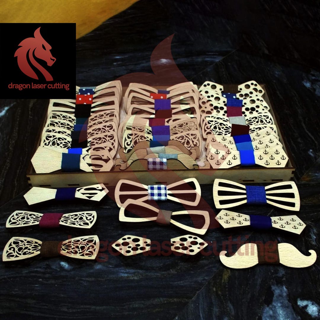 Laser Cut Wood Bowties 3d Puzzle SVG Bundle Glowforge Wood Bowtie Svg ...