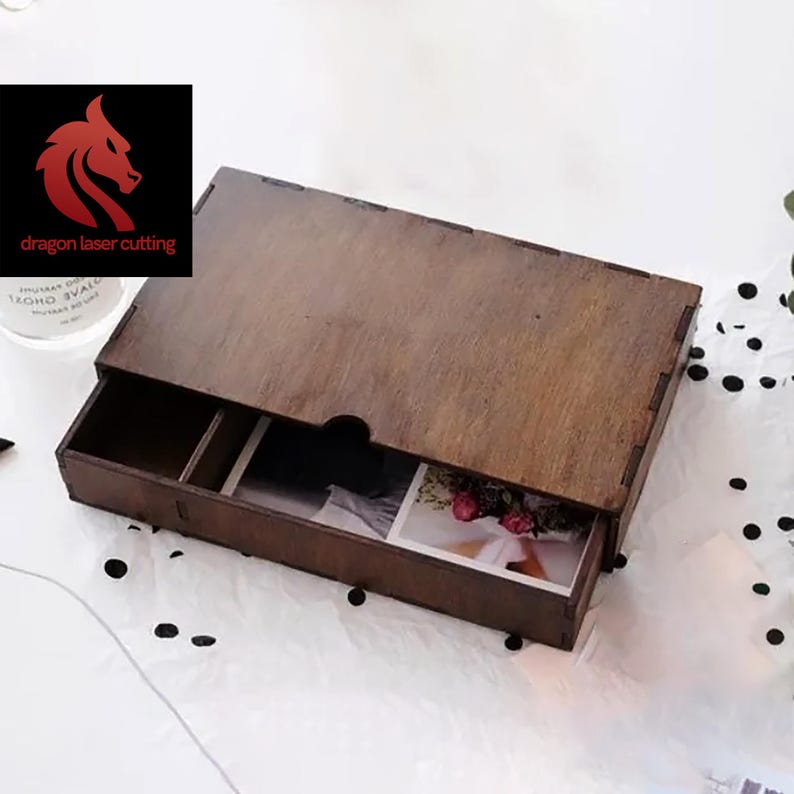 Laser Cut 3 Sections Box Organiser 3d Puzzle SVG Bundle Glowforge Wood ...