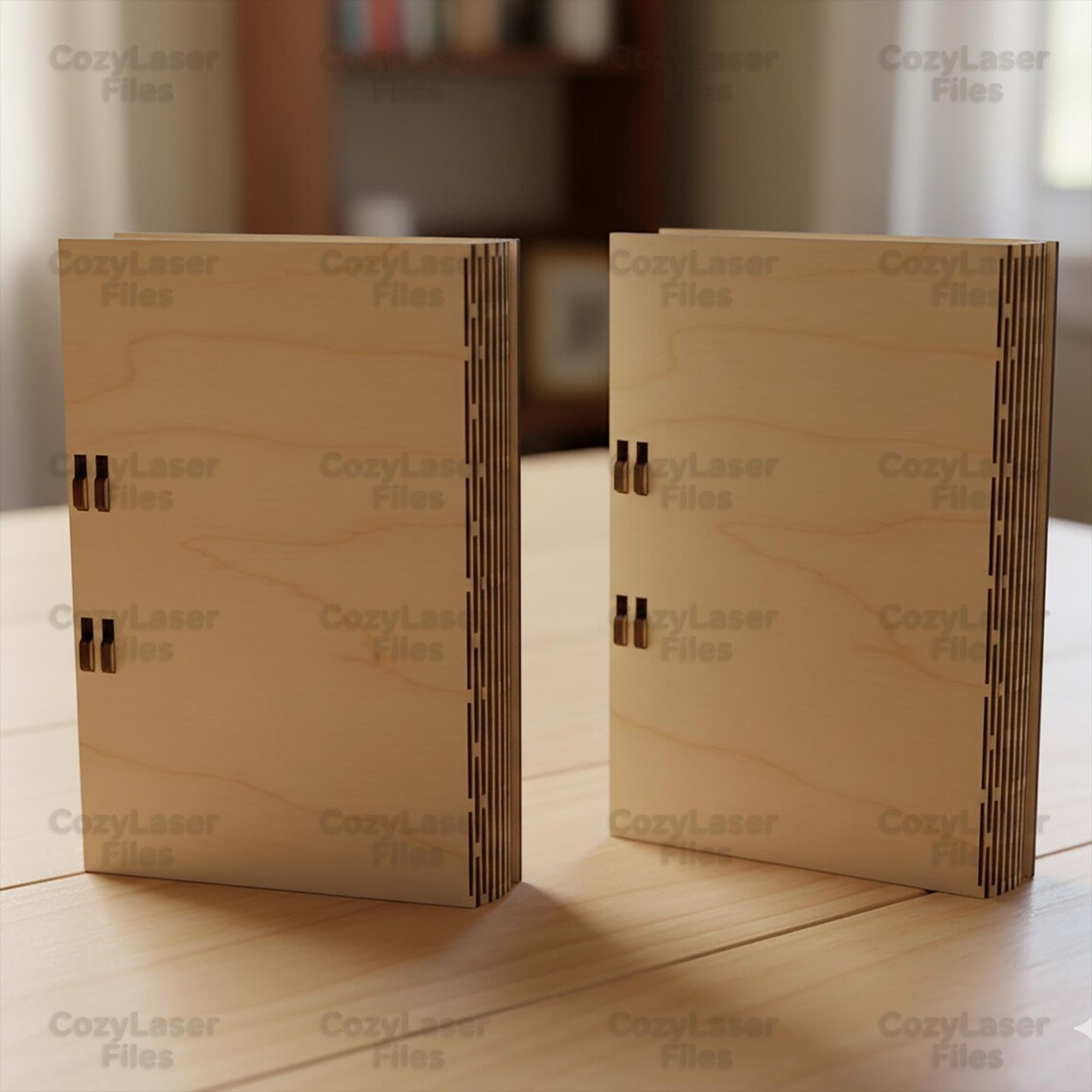 Laser Cut Latching Book Box Organizer SVG Bundle Glowforge Wood Statue ...
