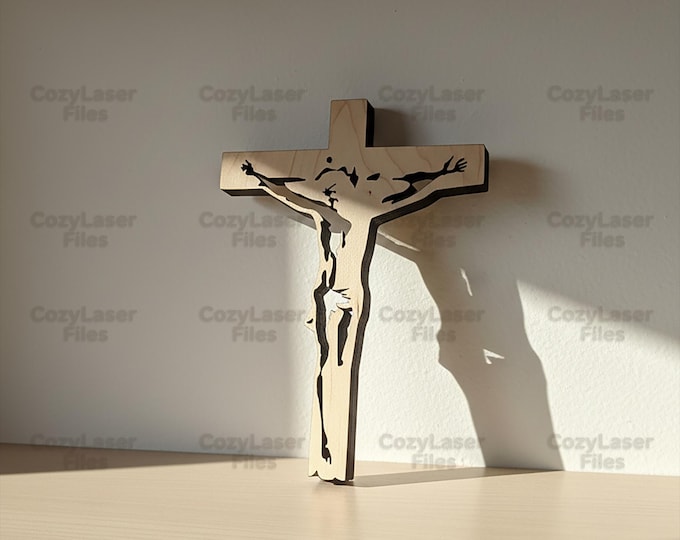 Laser Cut Jesus Christ on the Cross SVG Glowforge Wood Christian Files ...