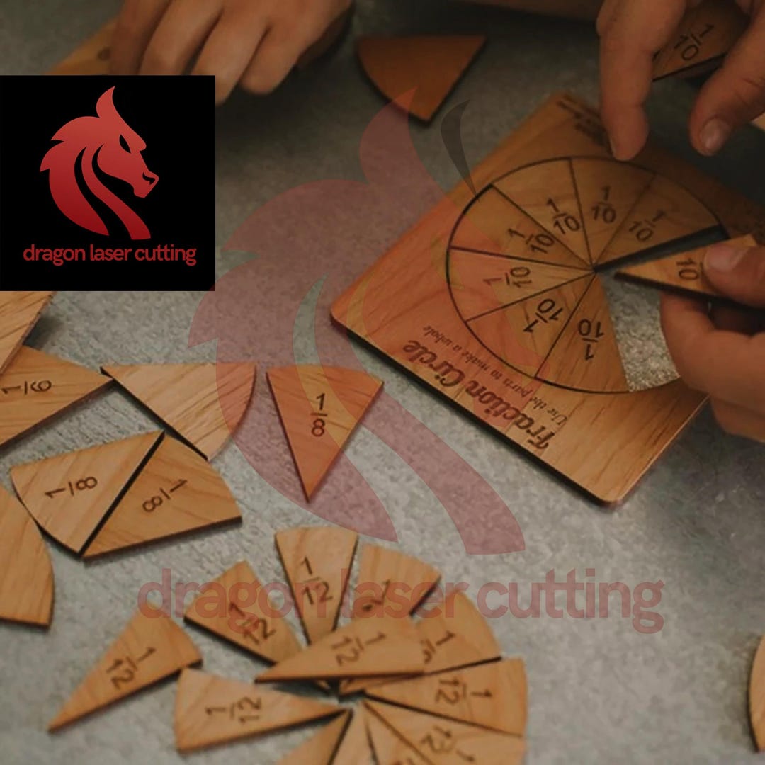 Laser Cut Wooden Fraction Circles Math Kids Toys SVG Bundle Glowforge ...