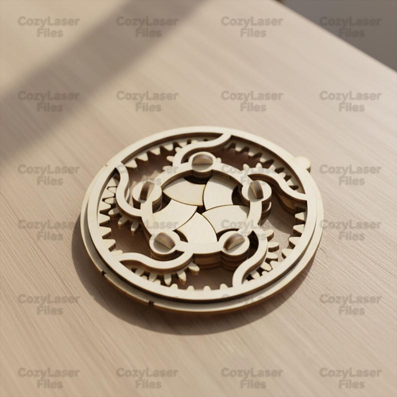 Laser Cut Mechanical Toy With Gears Puzzle SVG Glowforge Wood Iris ...
