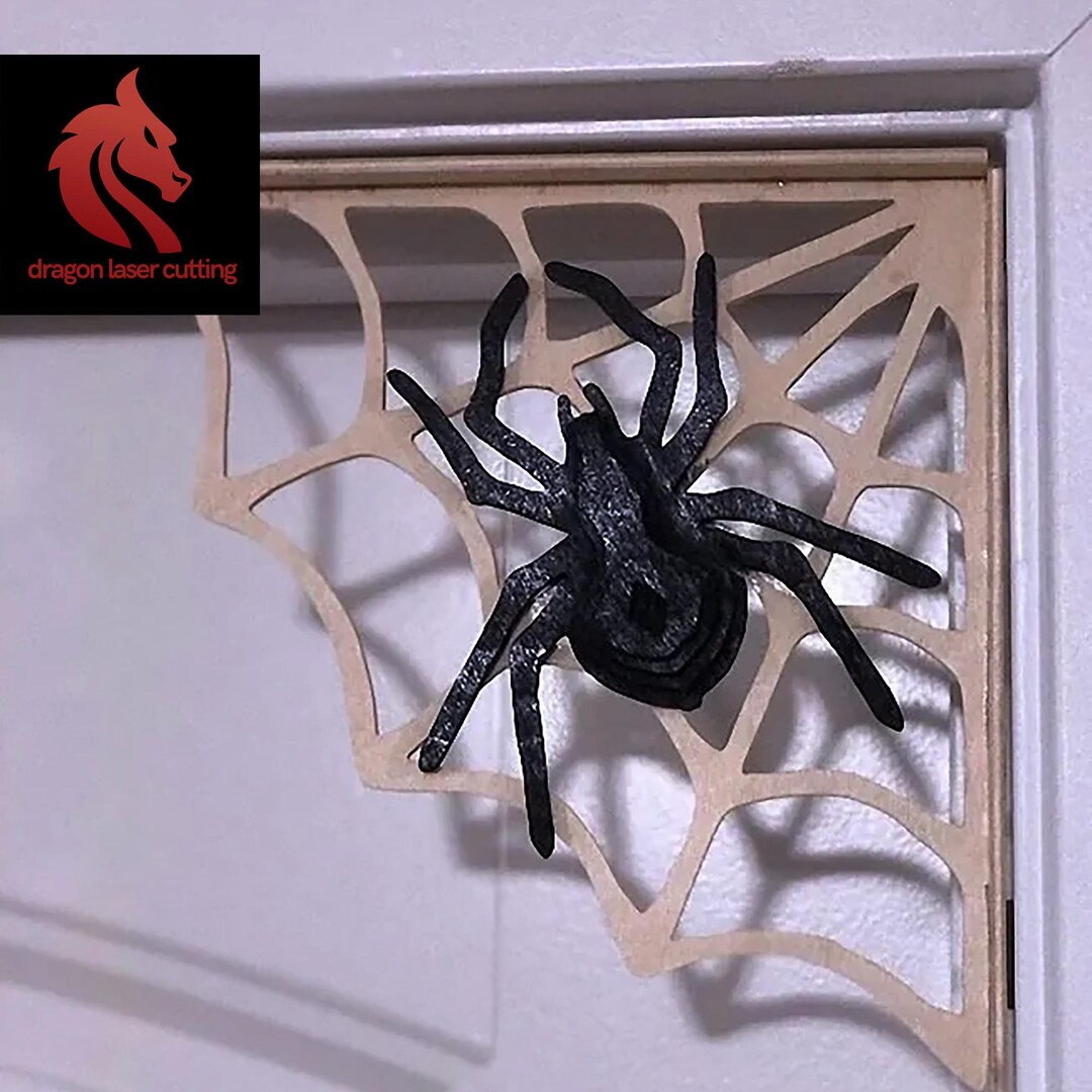 Laser Cut Spider Web Door Corner SVG Bundle Glowforge Wood Corner Svg ...
