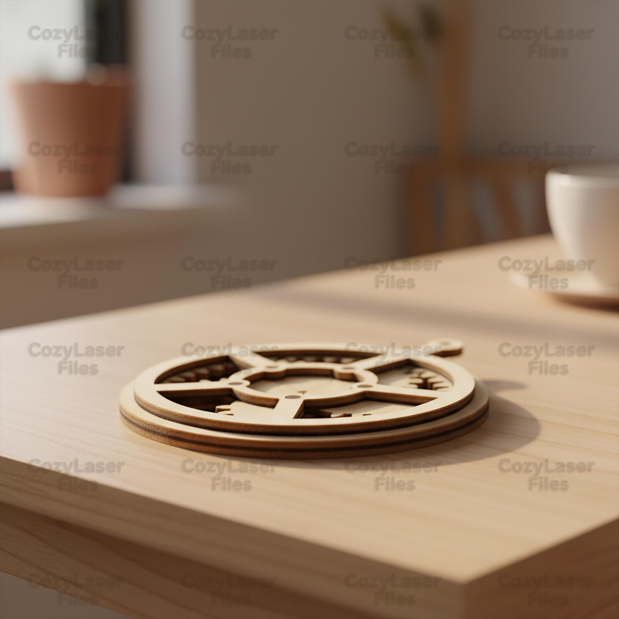 Laser Cut Mechanical Toy With Gears Puzzle SVG Glowforge Wood Iris ...