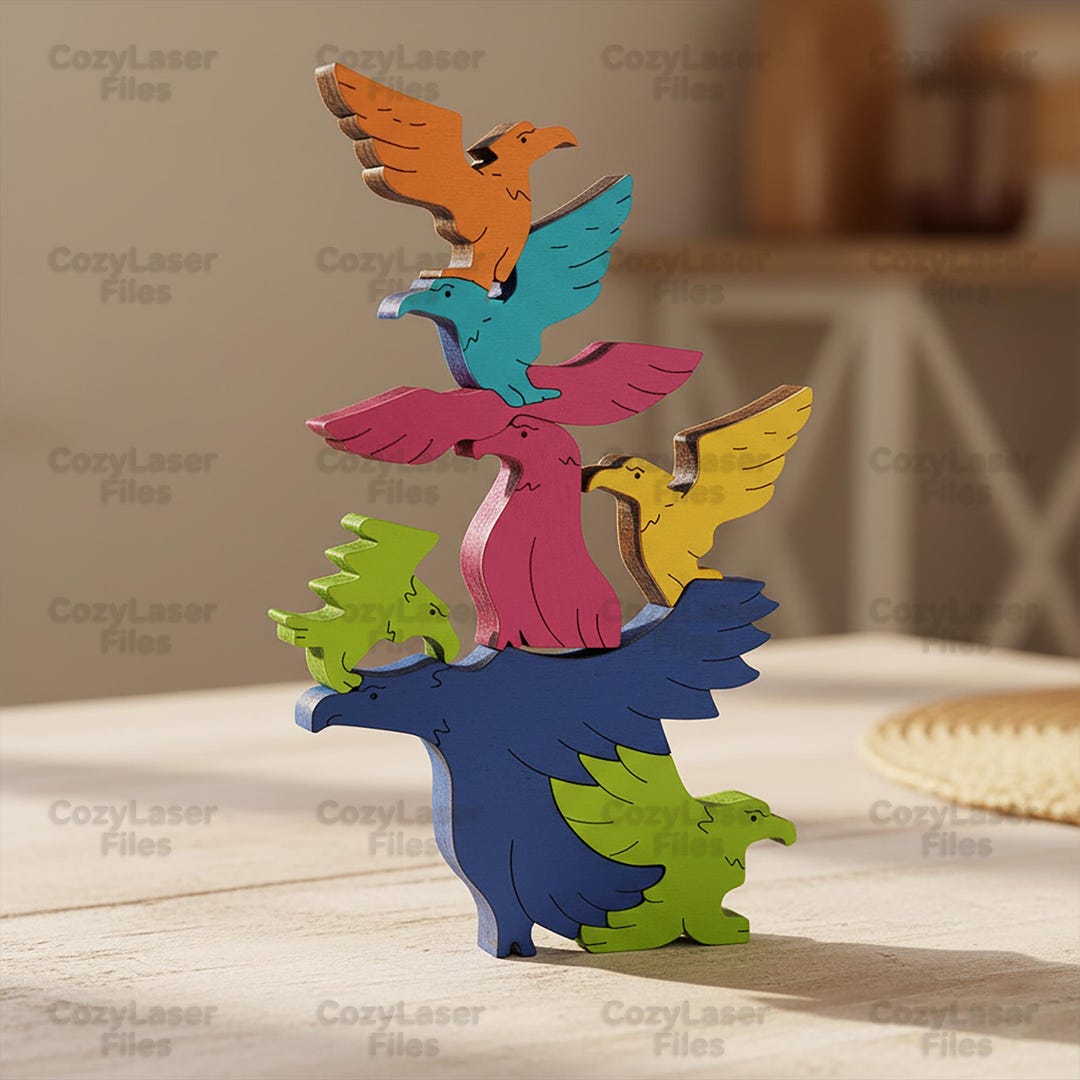 Laser Cut Eagles Puzzle 3d Puzzle SVG Bundle Glowforge Wood Kid's Toy ...