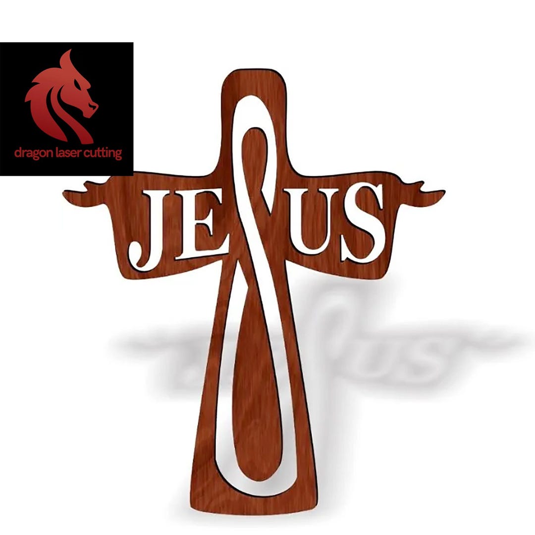 Laser Cut Wood Cross Jesus 2d Cross SVG Bundle Glowforge Wood Statue ...
