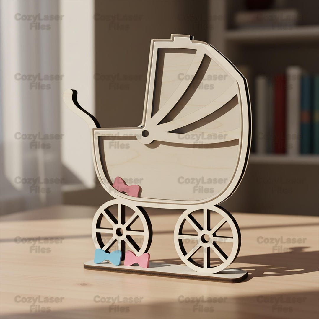 Laser Cut Baby Stoller Months Count 3d Puzzle SVG Bundle Glowforge Svg ...