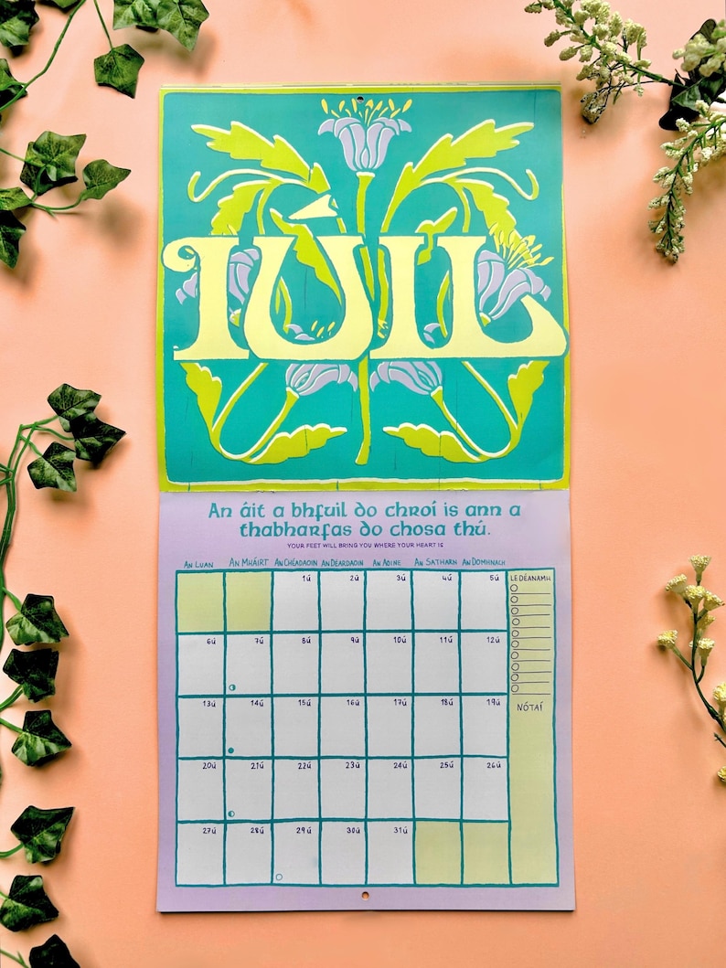 Féilire 2026 | Irish Language Calendar | Féilire Gaeilge (28x28cm) - Etsy