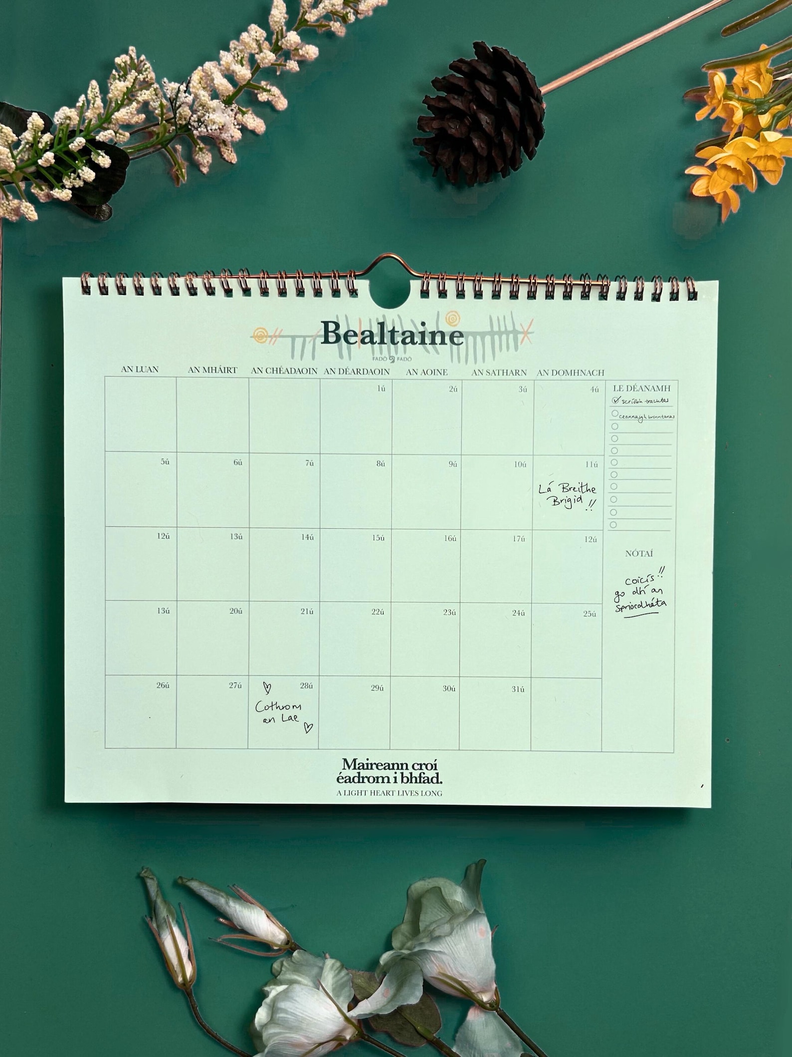 Féilire 2025 | Irish Language Calendar | Féilire Gaeilge (31x25cm) - Etsy