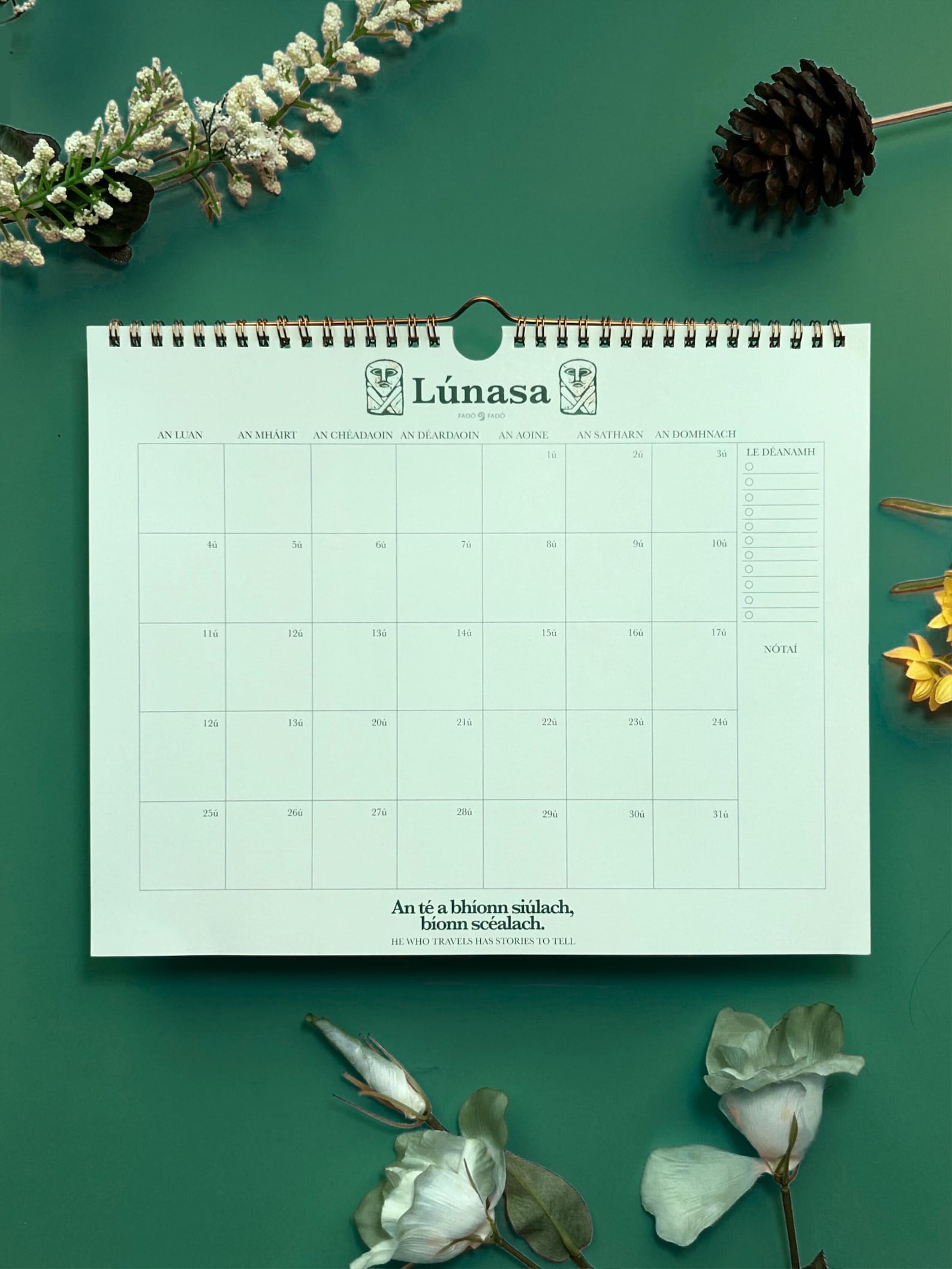 Féilire 2025 | Irish Language Calendar | Féilire Gaeilge (31x25cm) - Etsy