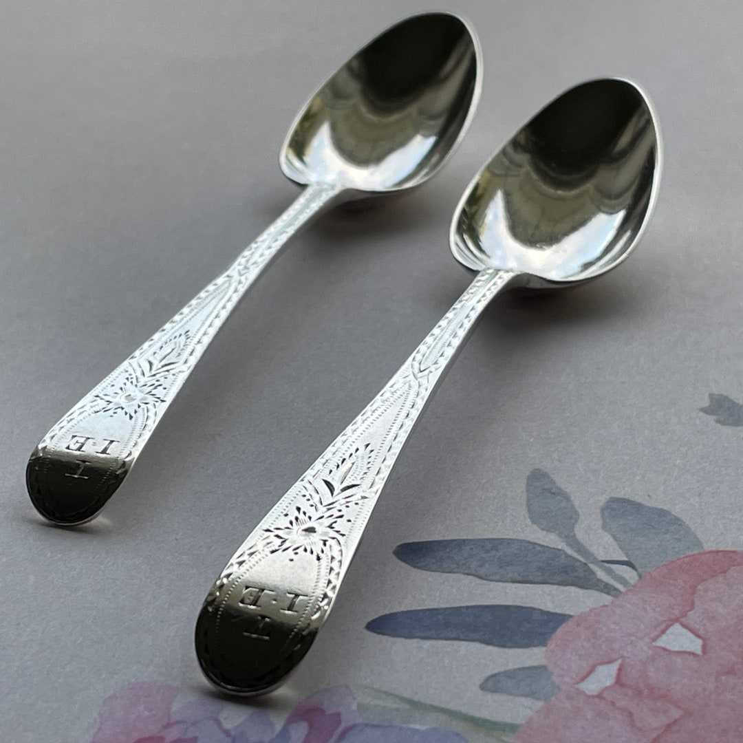 Antique, 1797, Georgian STERLING Silver Five O'clock Spoons by ...