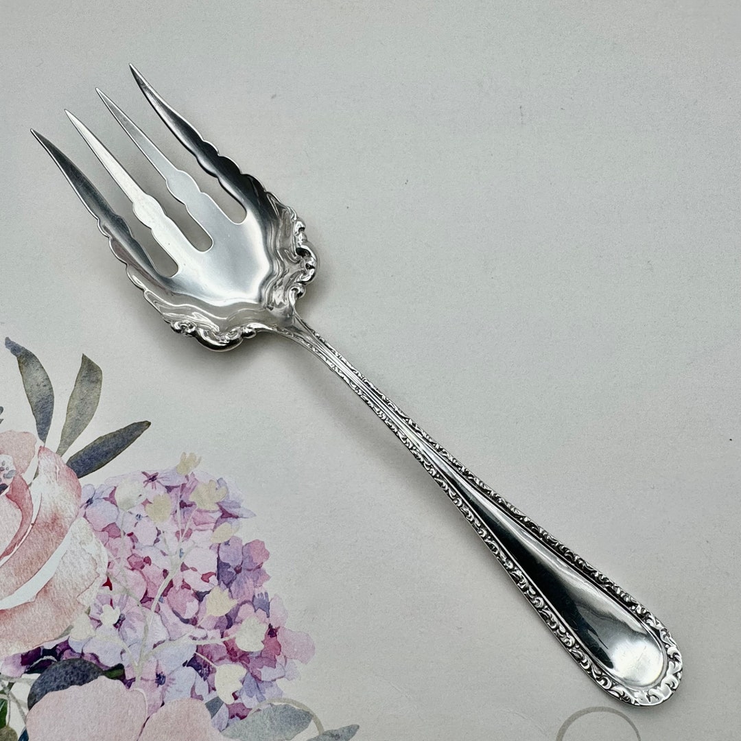 Antique Shreve and Co Large Sterling Silver Meat / Serving Fork ...