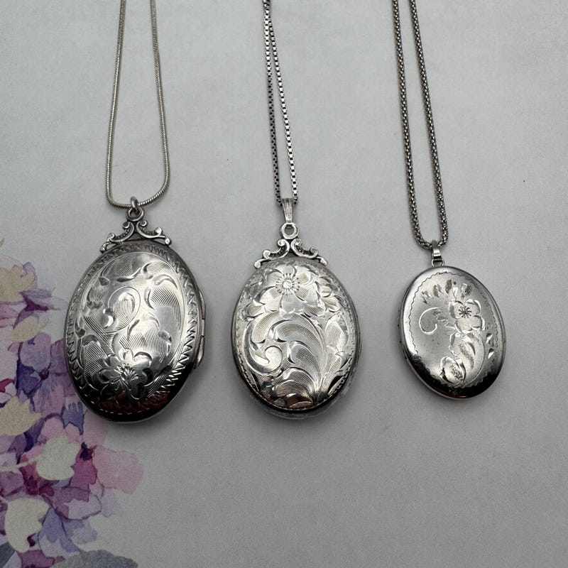 Large Silver Locket - Etsy