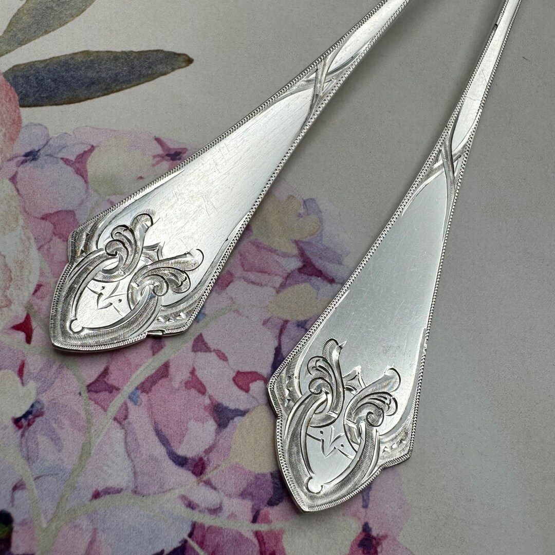 Unique Pair of Silver Spoons Norway - Marked Christiansen & Svendsen of ...