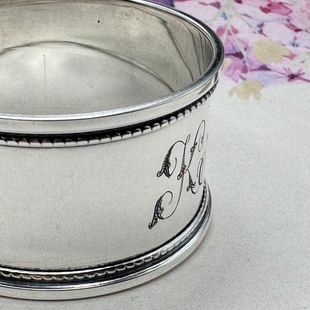 Antique 1919 Sterling Silver Napkin Ring Excellent Condition Monogram ...