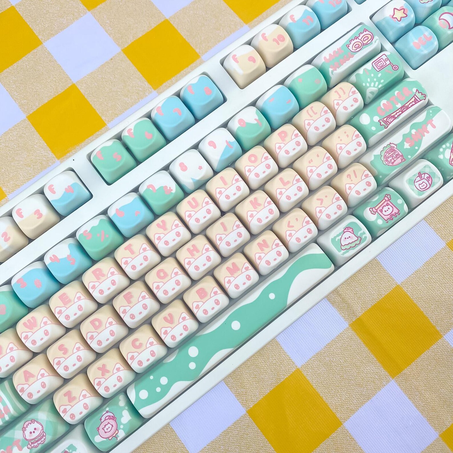 Strawberry Milk Cat Cute MOA Keycap Suitable for Mechanical Keyboard - Etsy