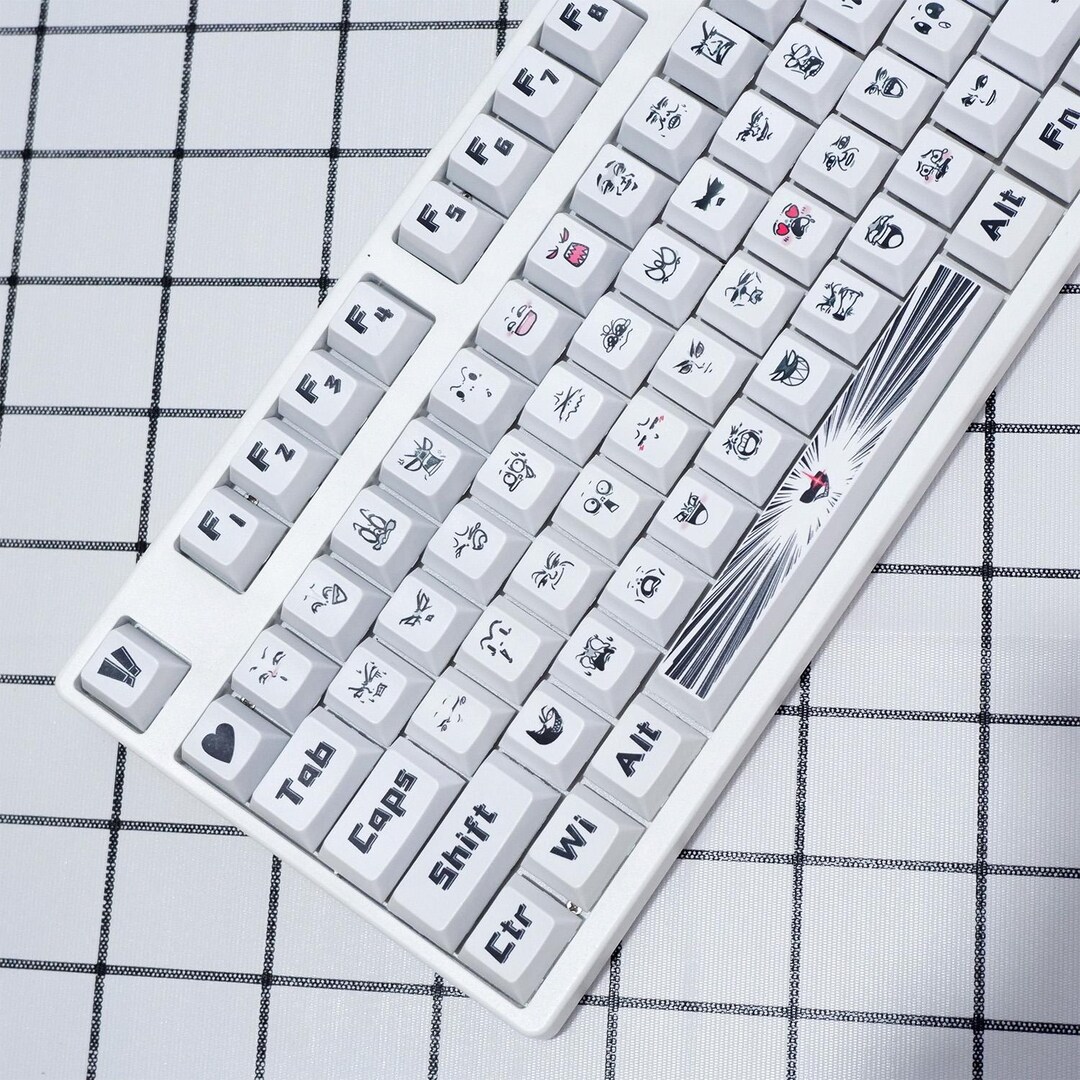 Comic-styled Cherry Keycaps: Vibrant Thermal Sublimation - Fits 61/68 ...