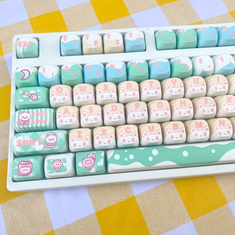 Strawberry Milk Cat Cute MOA Keycap Suitable for Mechanical Keyboard - Etsy