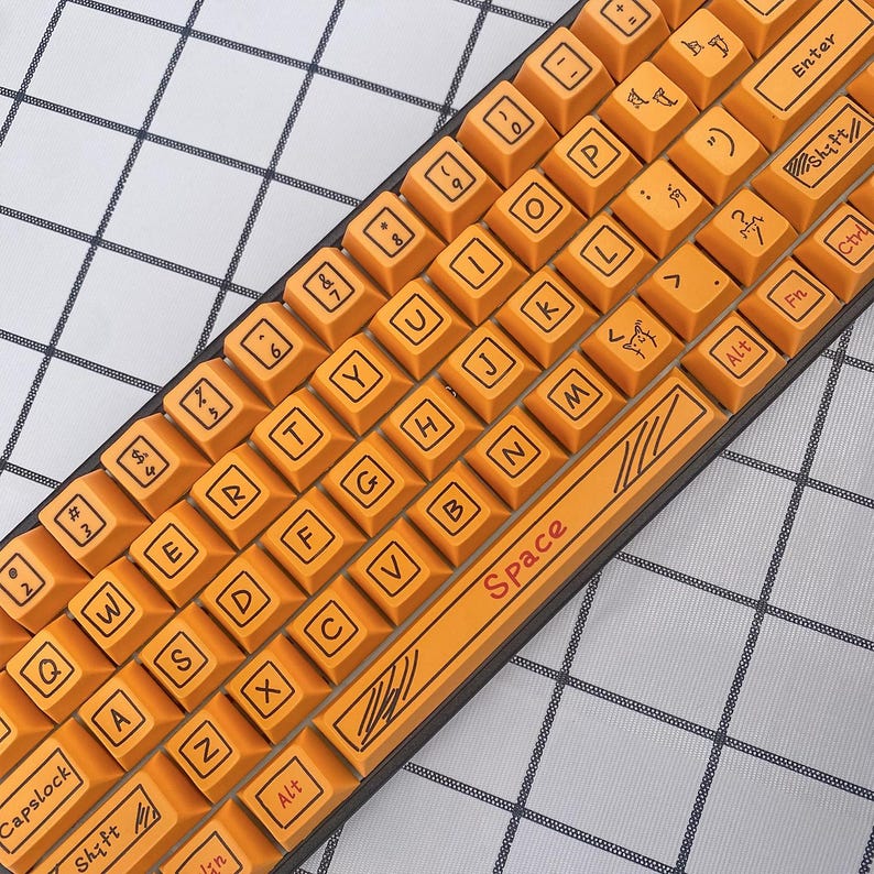 Unique Graffiti Abstract Art Cherry Keycaps - Ergonomic PBT With ...