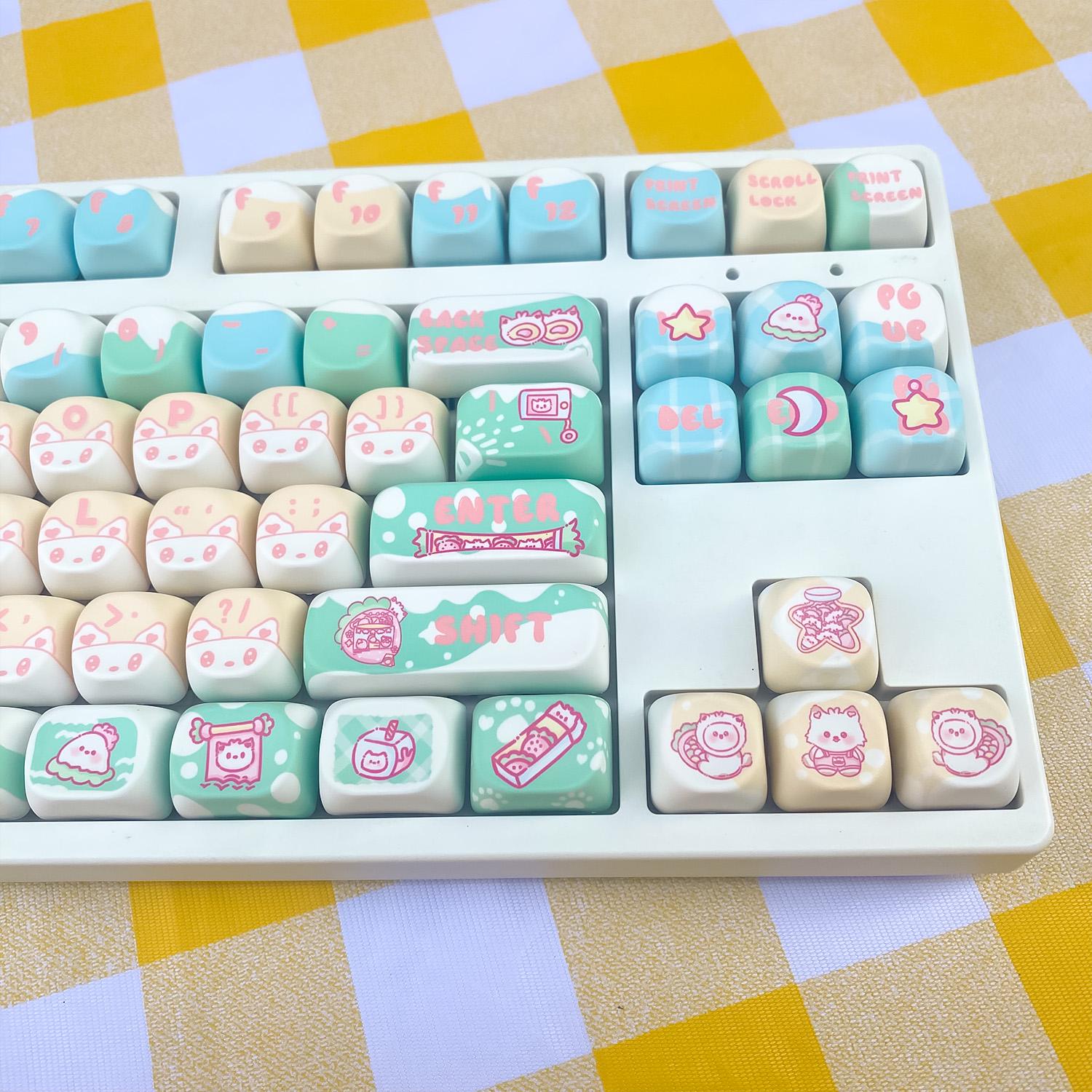Strawberry Milk Cat Cute MOA Keycap Suitable for Mechanical Keyboard - Etsy