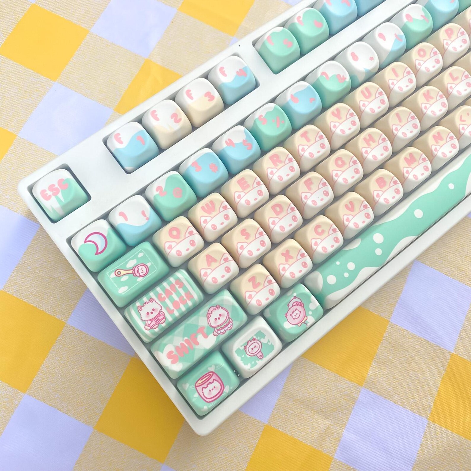 Strawberry Milk Cat Cute MOA Keycap Suitable for Mechanical Keyboard - Etsy