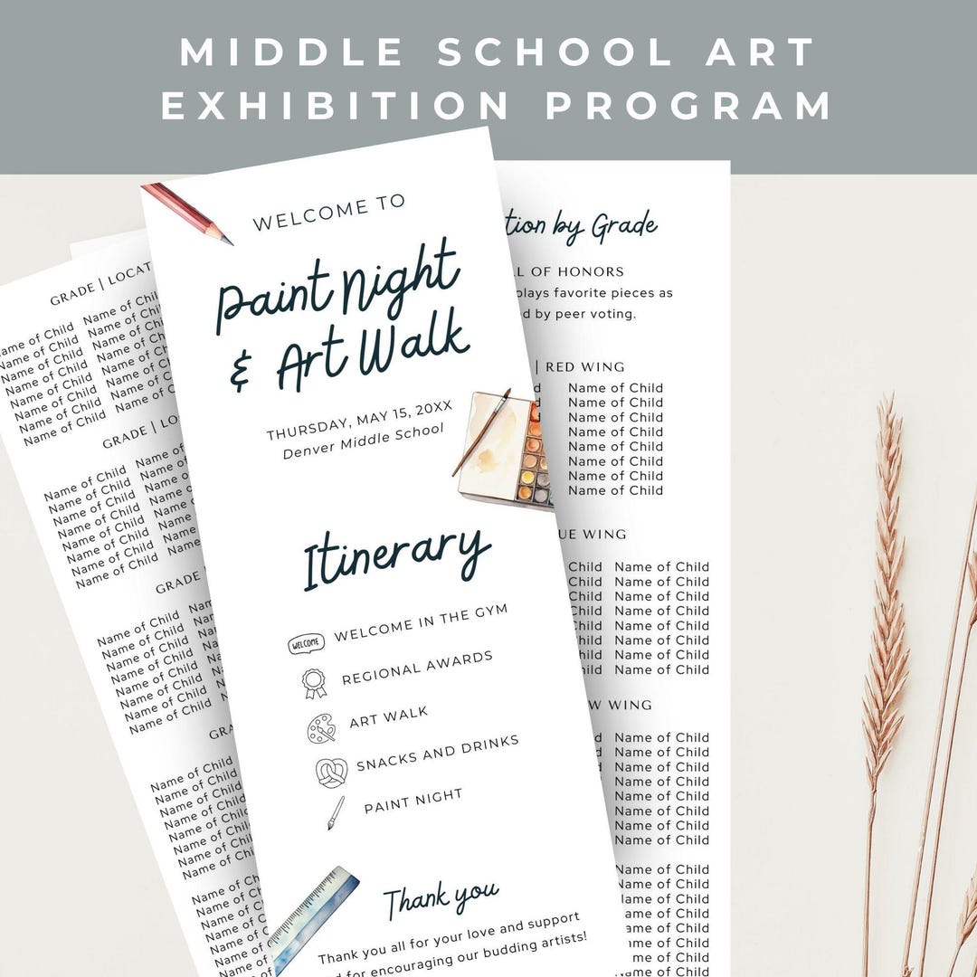 Middle School Artist Exhibition Program and Navigation for Parents ...