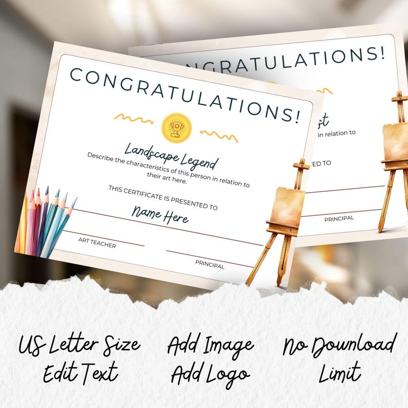 Printable Award Certificate School Teacher Digital Print 11x8.5 Student ...