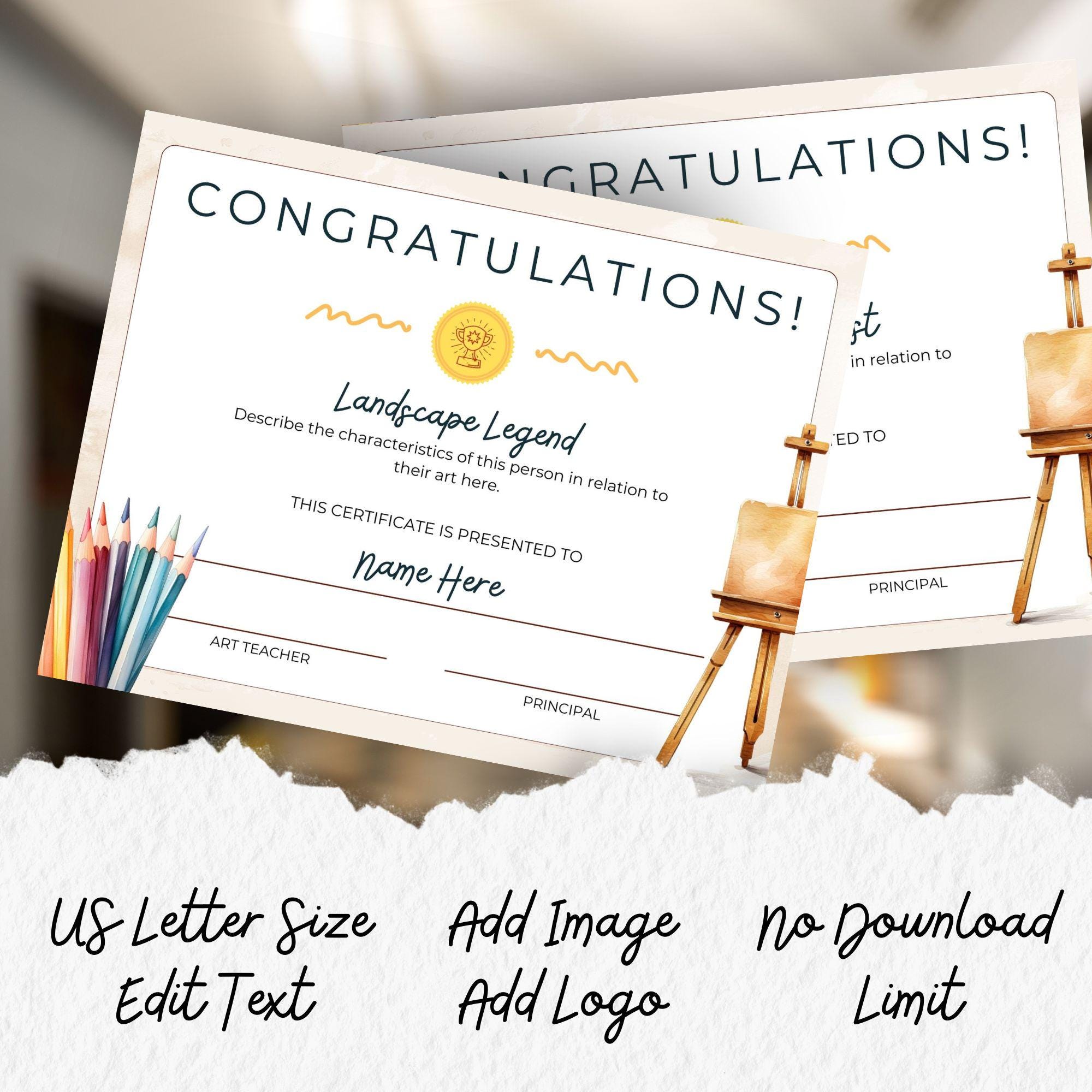 Printable Award Certificate School Teacher Digital Print 11x8.5 Student ...