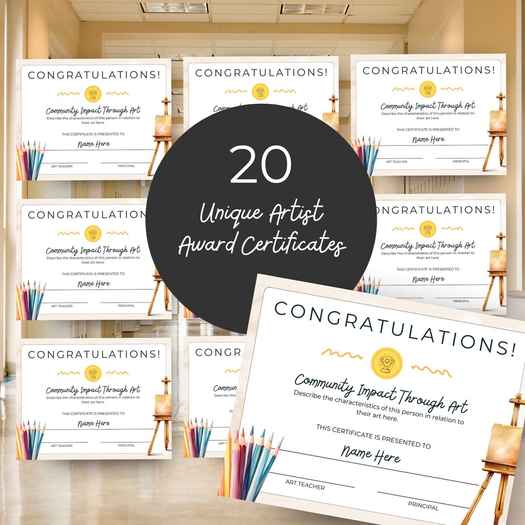 Printable Award Certificate School Teacher Digital Print 11x8.5 Student ...