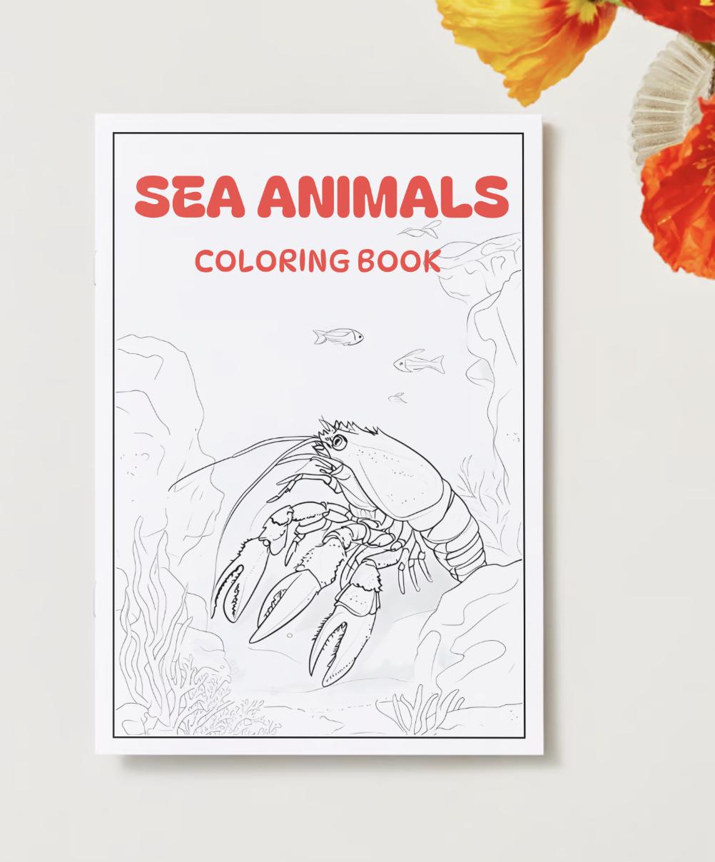 Sea Animal Kids Digital Colouring Book, Printable Colouring Pages ...