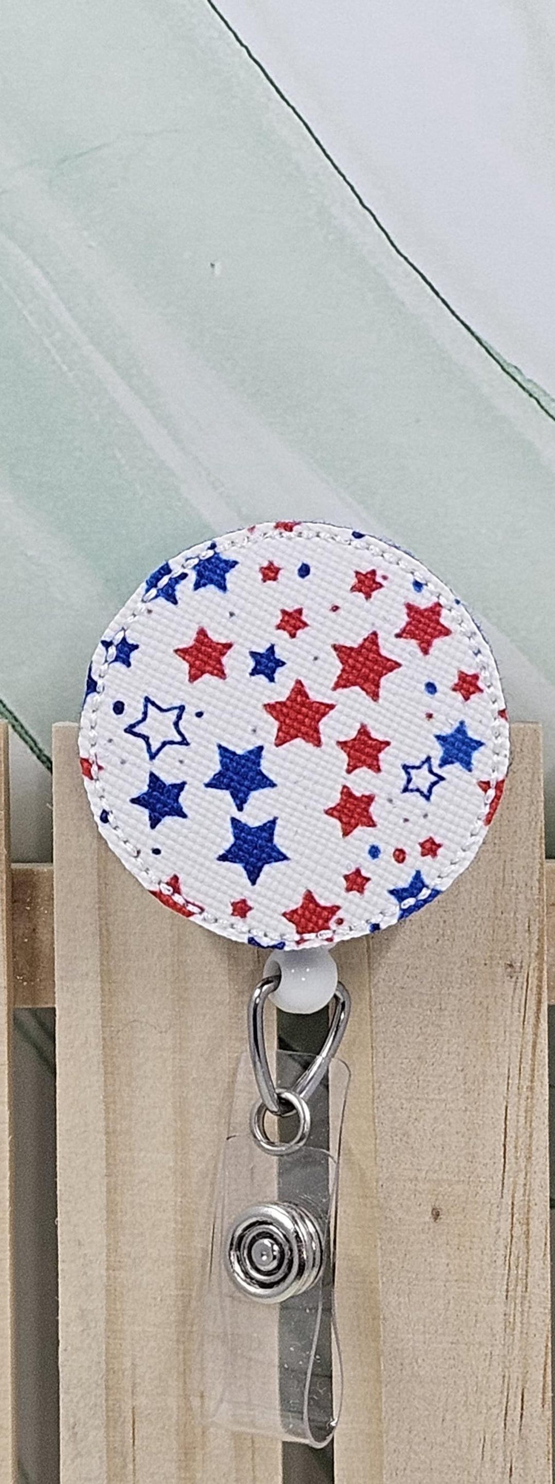 Fourth of July Stars Badge Clip, Velcro Topper, ID Holder - Etsy