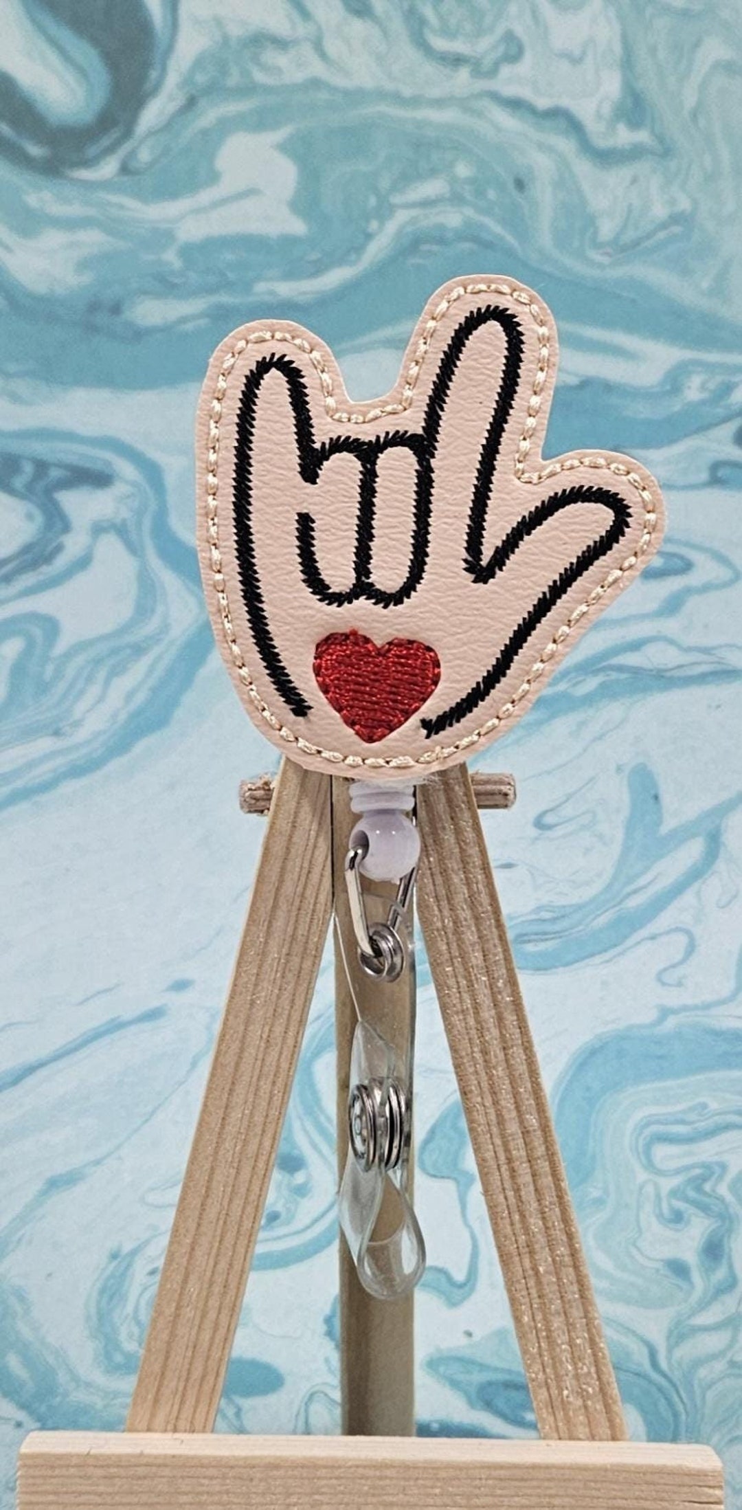Sign Language Badge Reel: Interchangeable Topper, Retractable ID Holder ...