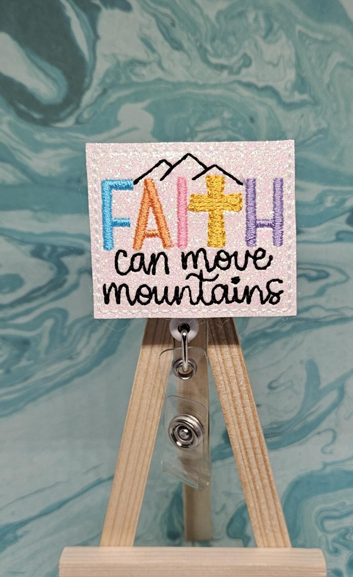 Faith Can Move Mountains Badge Reel: Interchangeable ID Holder - Etsy