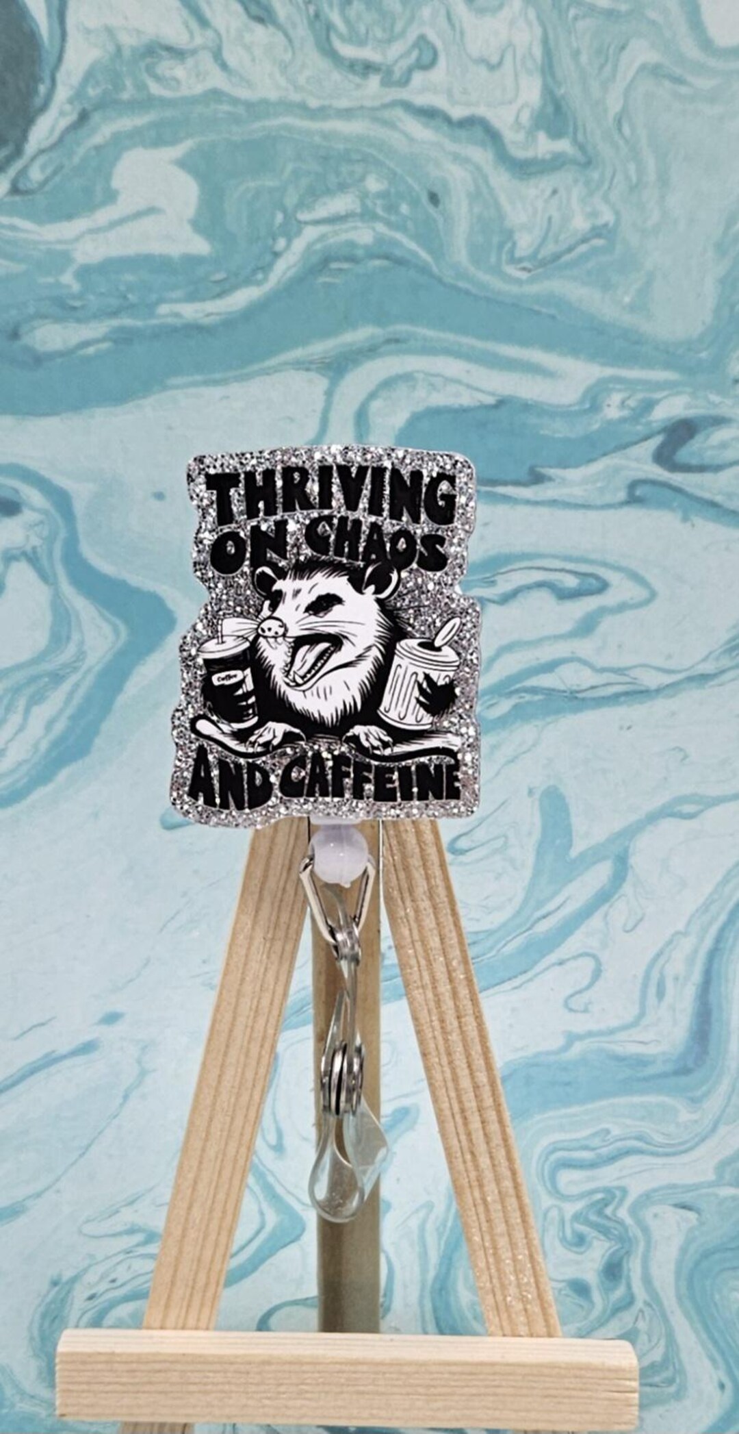 Possum Thriving on Chaos Badge Reel: Interchangeable Topper - Etsy
