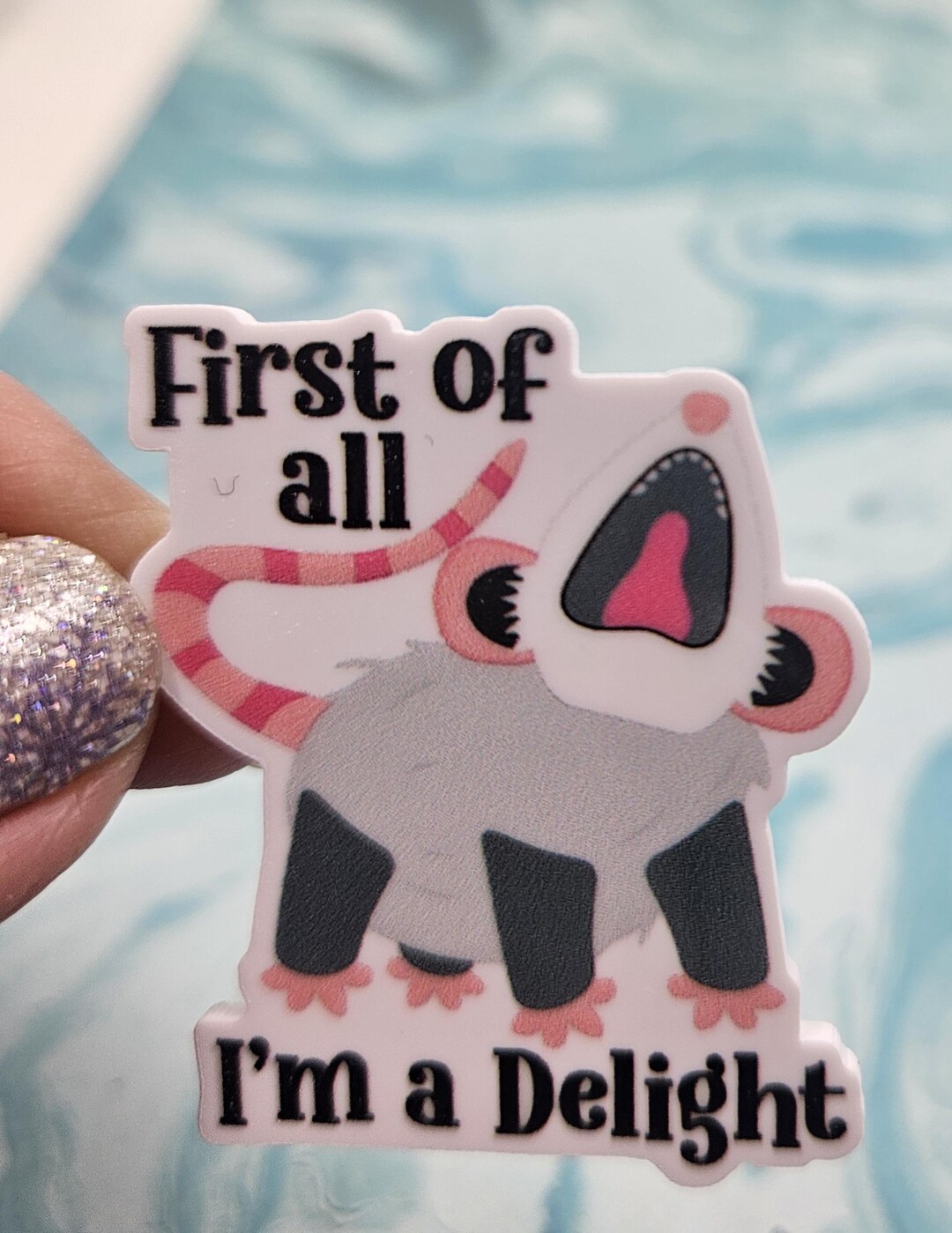 I'm a Delight Possum Badge Reel, Interchangeable Badge Reel, Velcro ...