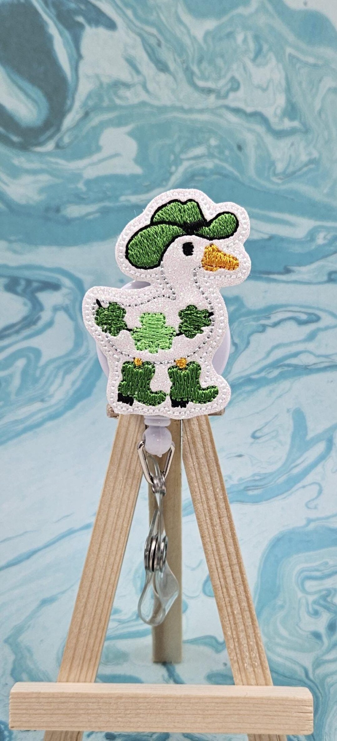 St Patrick's Goose Badge Reel,cowboy Goose Interchangeable Badge Topper ...