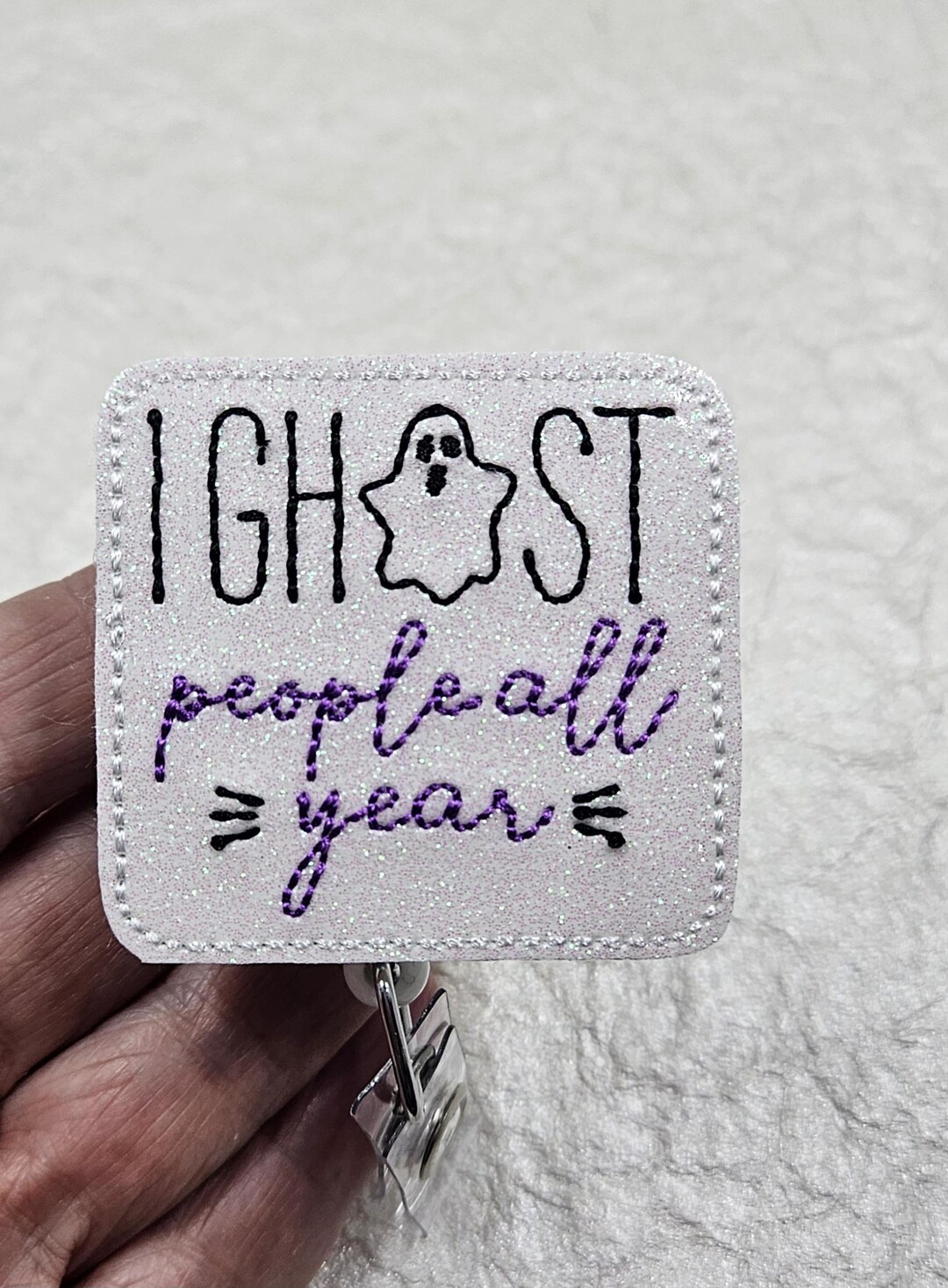 I Ghost People Badge Reel: Interchangeable Halloween Badge Clip - Etsy
