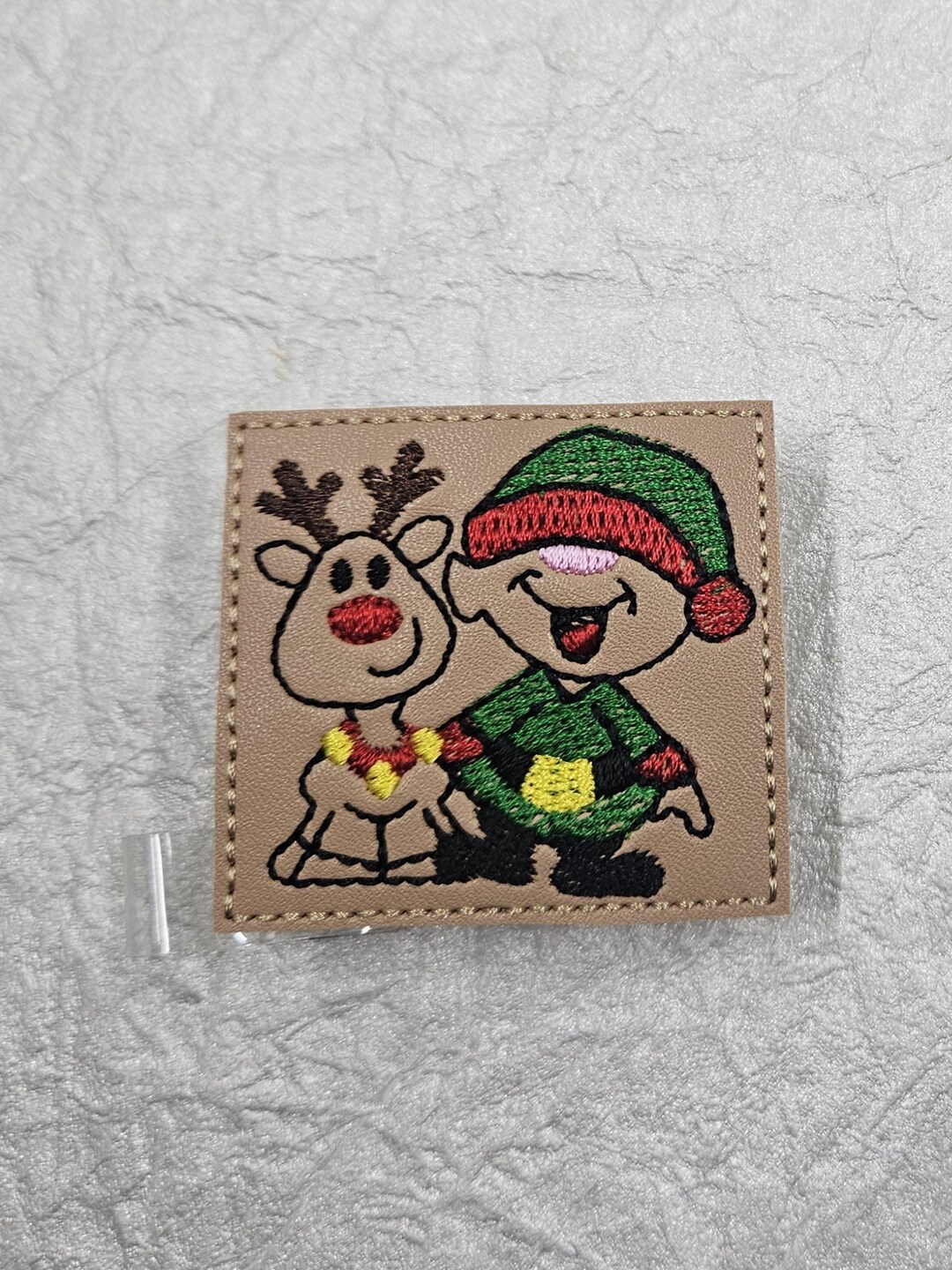 Reindeer and Elf Badge Reel, ID Holder, Changeable Topper, Retractable ...