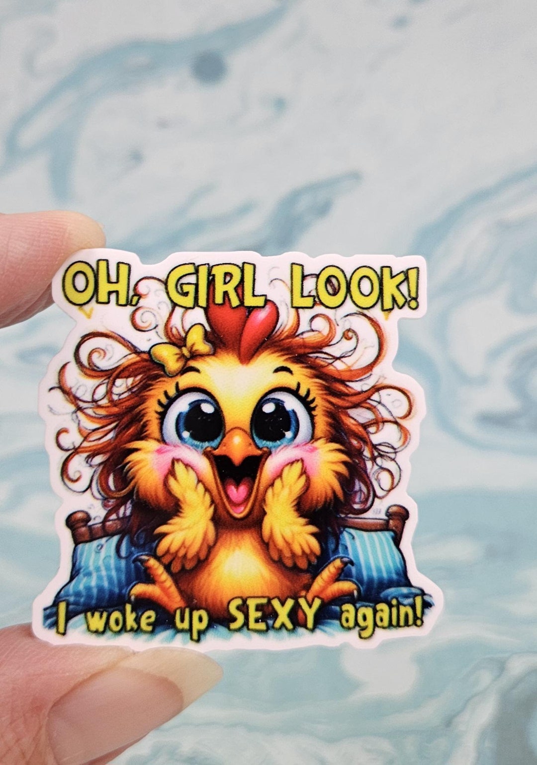 Funny Chicken Badge Reel: Oh Girl Look Retractable Badge - Etsy