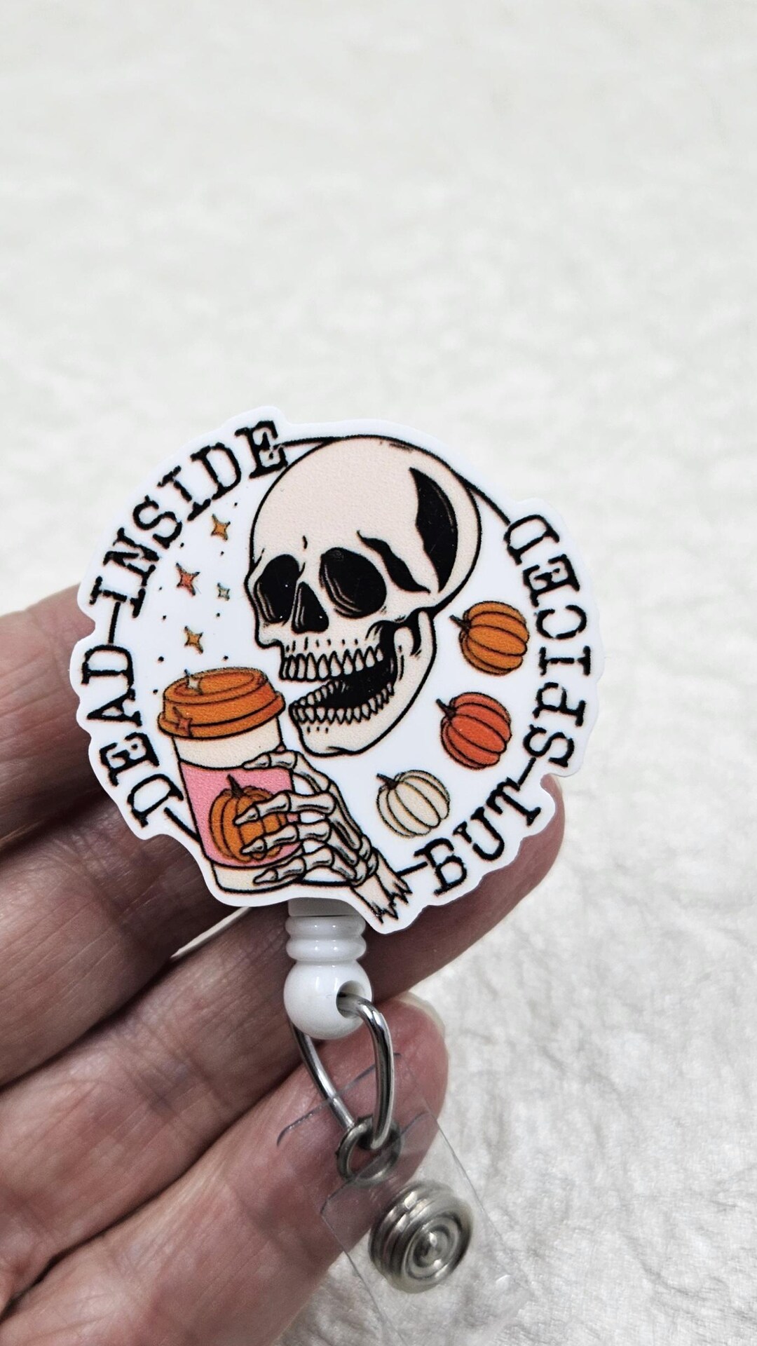 Dead Inside but Spiced Badge Topper - Etsy