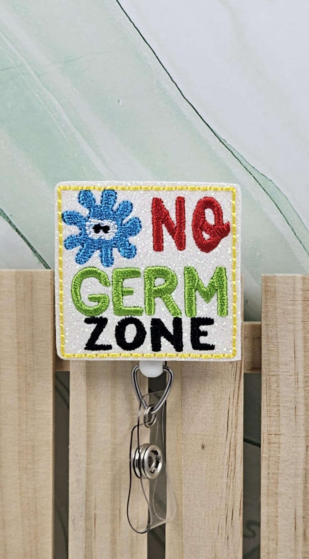 No Germ Zone Hospital Badge Reel, Nurse Badge Reel, ID Holder, Badge ...