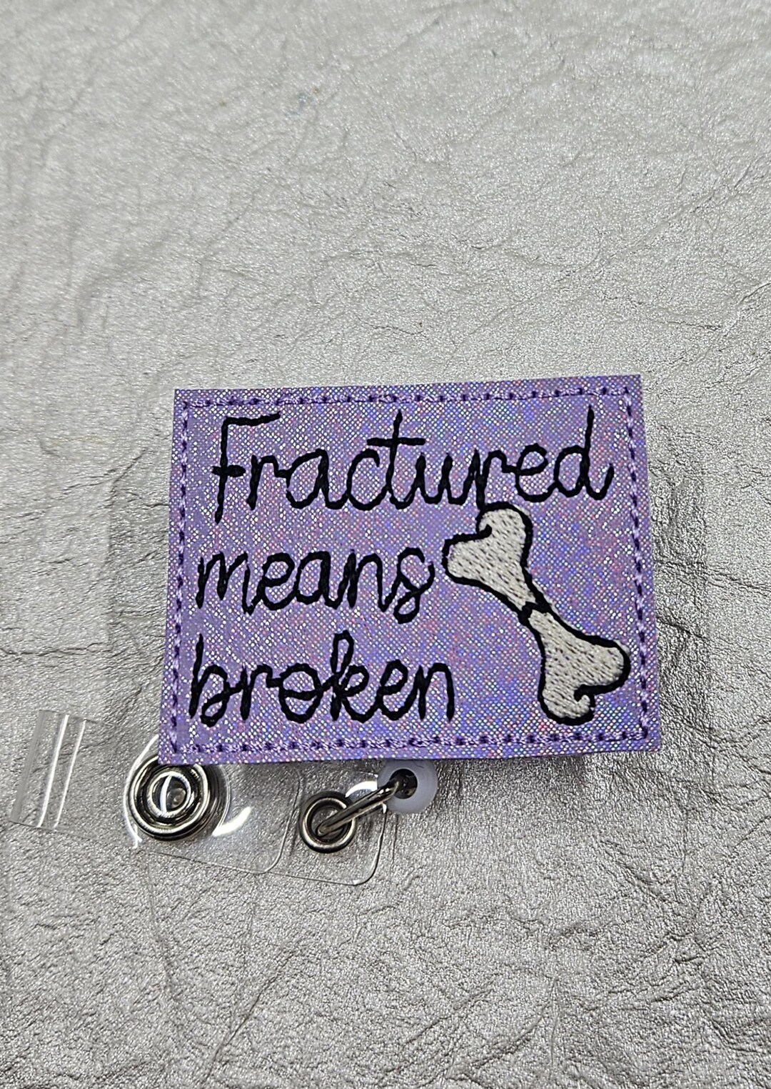 Fractured Means Broken Badge Reel, Interchangeable Topper, ID Holder ...